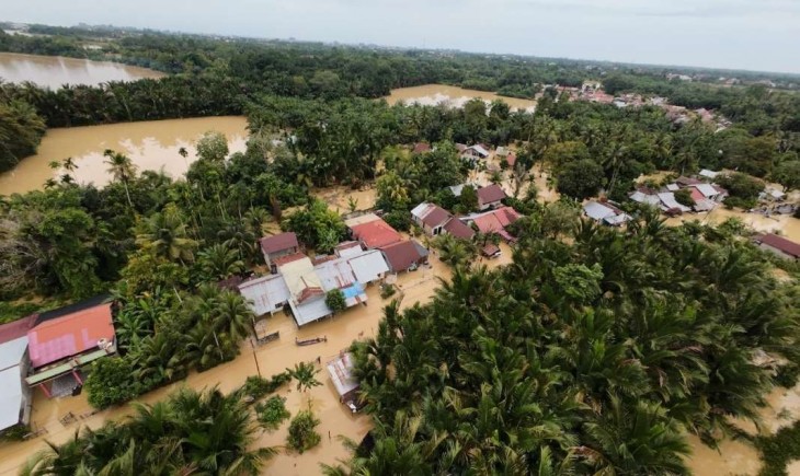 Petani Aceh Tamiang Tanam Padi Meski Sawah Masih Berlumpur